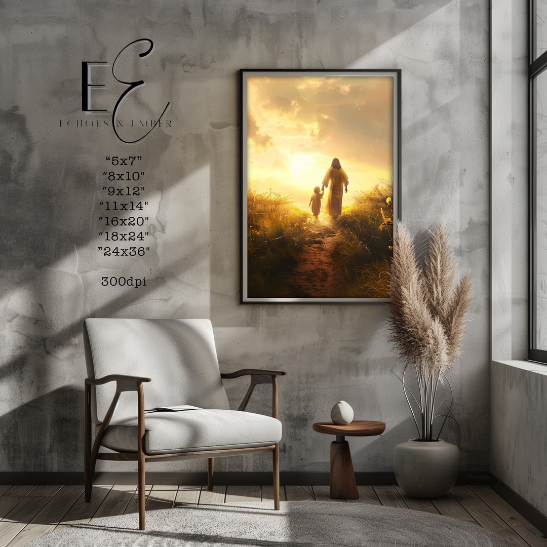 Follow Me Jesus, Jesus Walking Art, Bible Art, Christian Art, Jesus ...