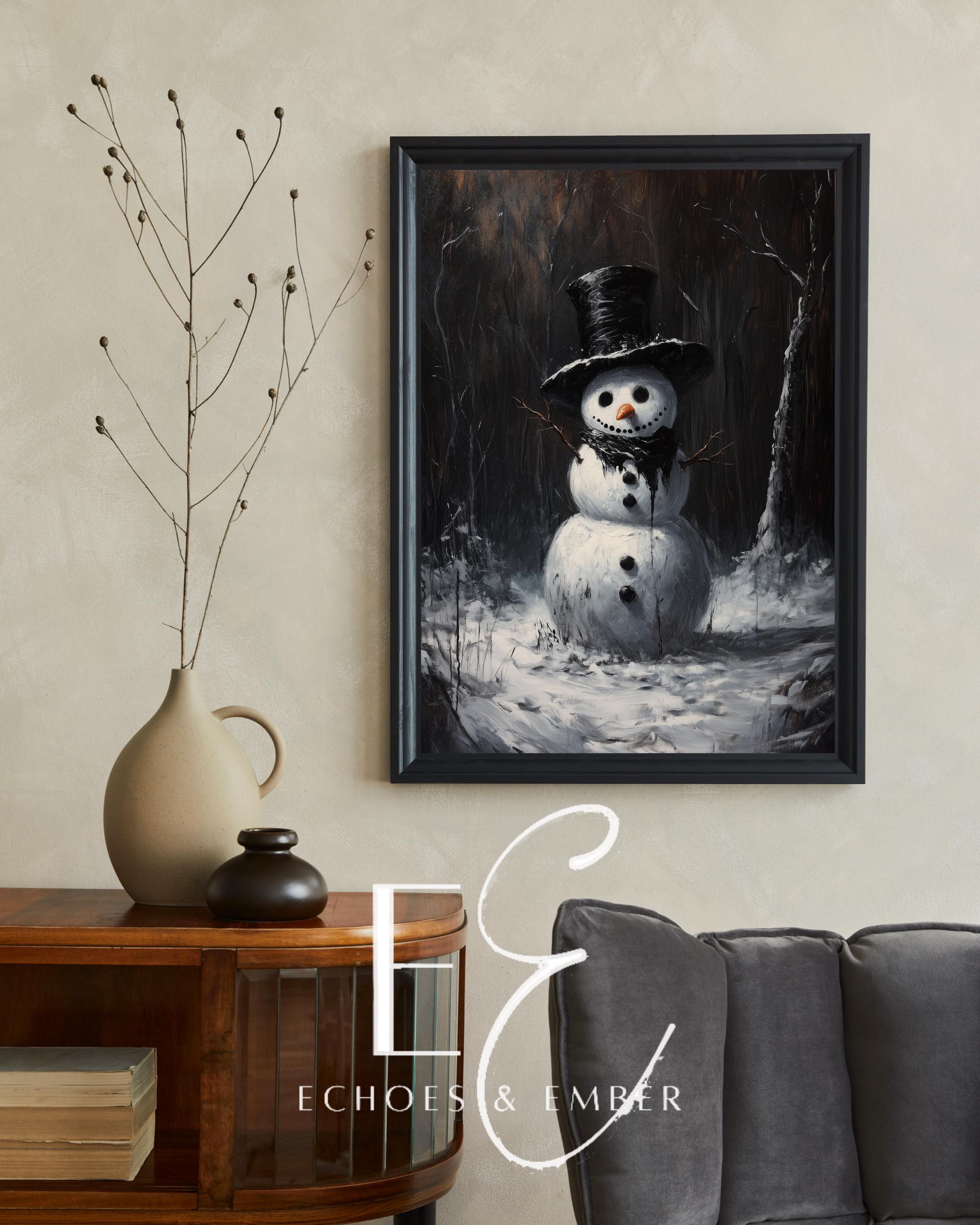 Gothic Snowman Printable Wall Art: Dark Academia Decor (digital ...