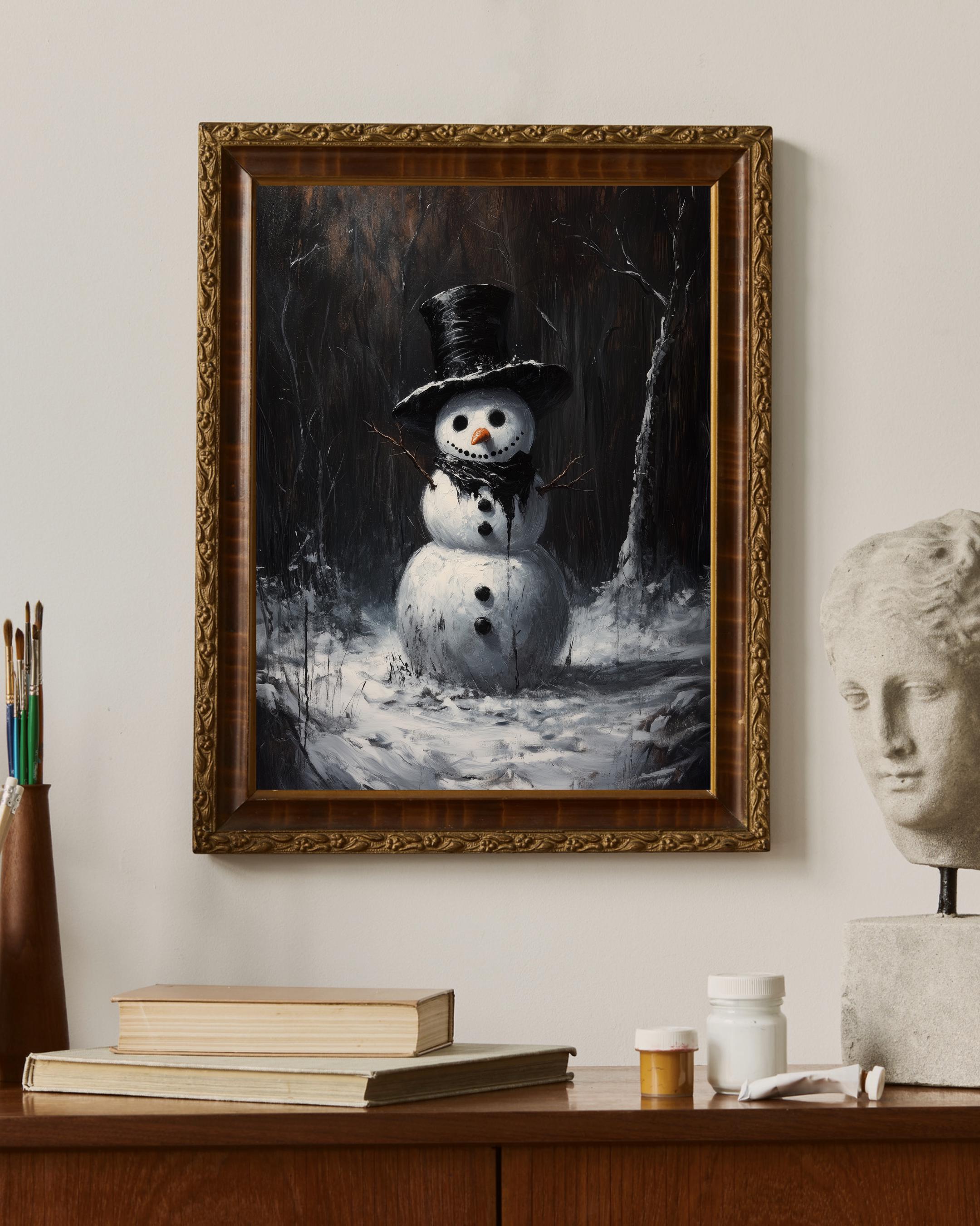 Gothic Snowman Printable Wall Art: Dark Academia Decor (digital ...