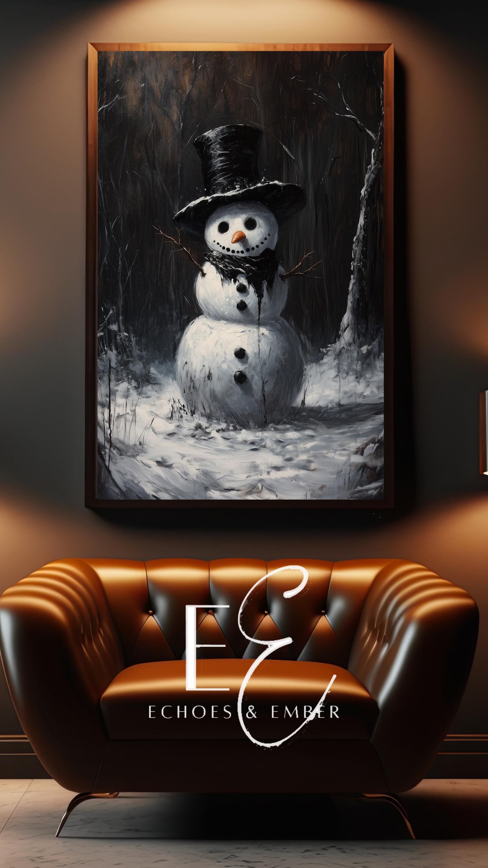 Gothic Snowman Printable Wall Art: Dark Academia Decor (digital ...