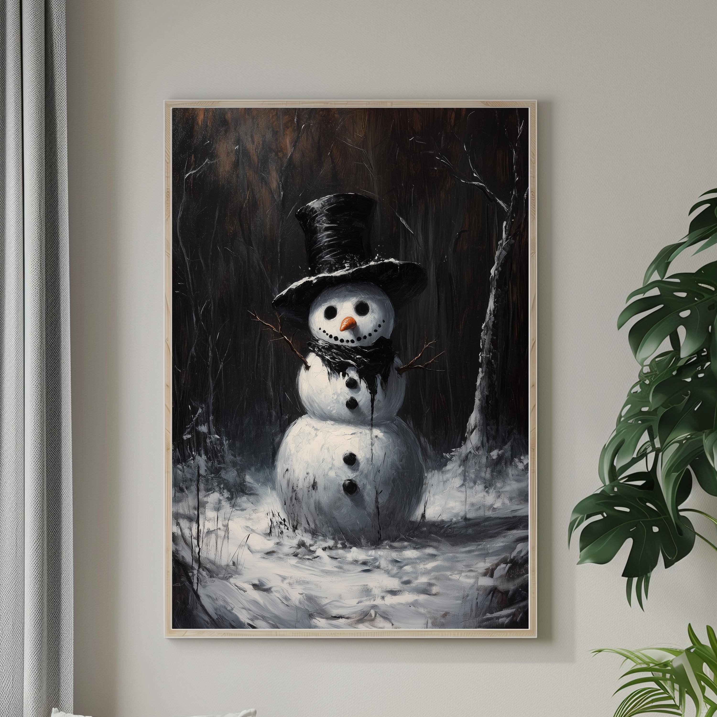 Gothic Snowman Printable Wall Art: Dark Academia Decor (digital ...