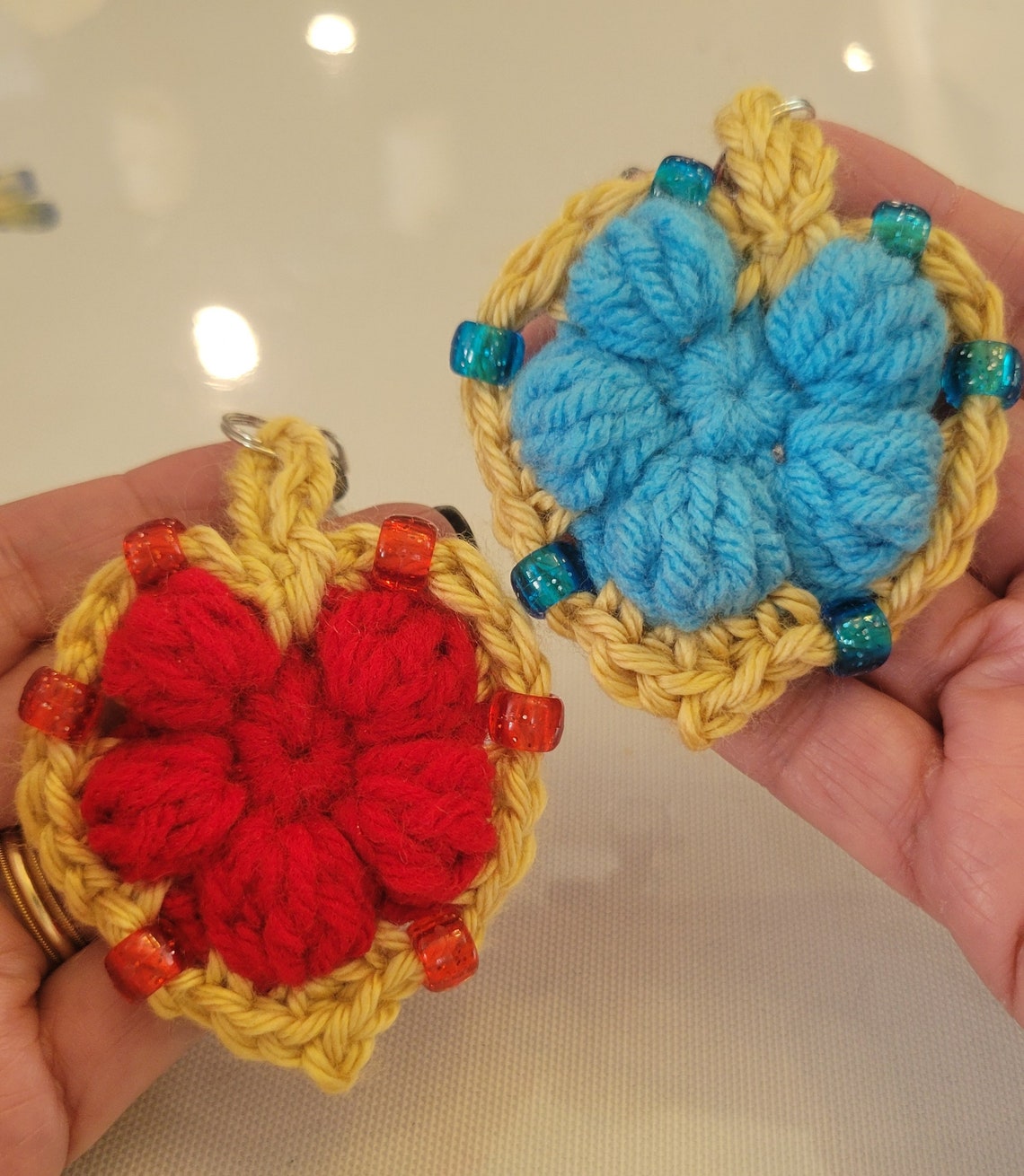 Crochet Fidget Bobble Heart Keychain - Etsy