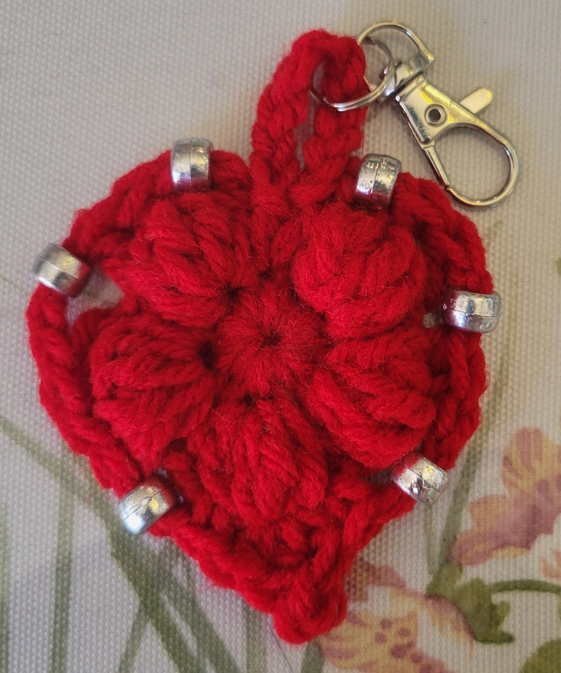 Crochet Fidget Bobble Heart Keychain - Etsy