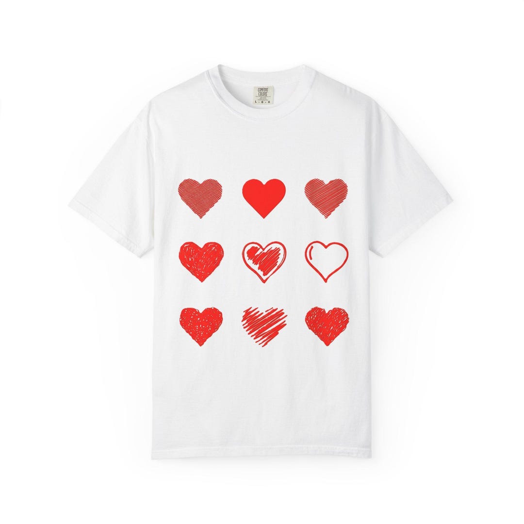 Heart Pattern Tee | Red Hearts Shirt for Valentine’s Day | Vintage ...