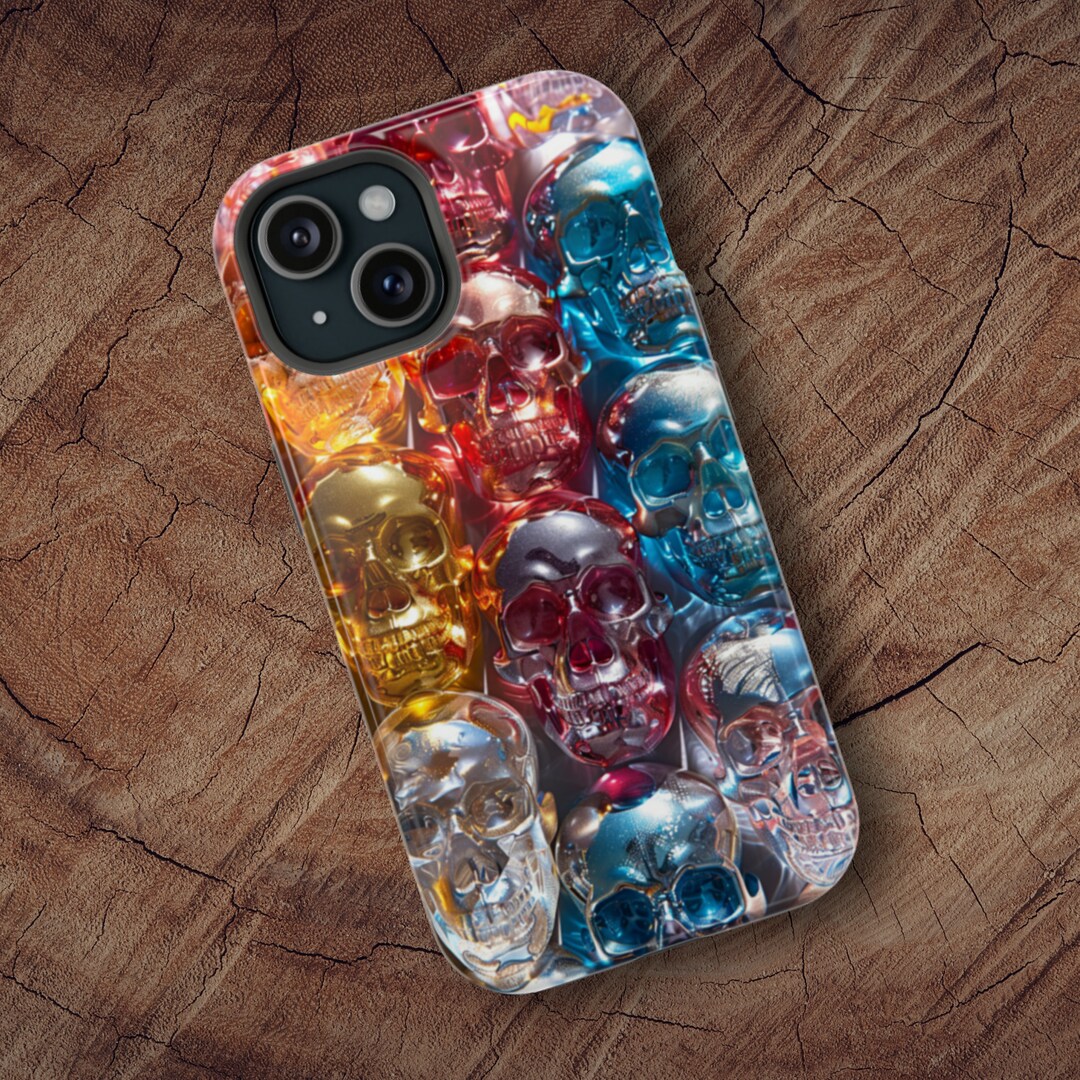 IPhone Magsafe Compatible Crystal Skulls Phone Case for 13, 14, 15 ...