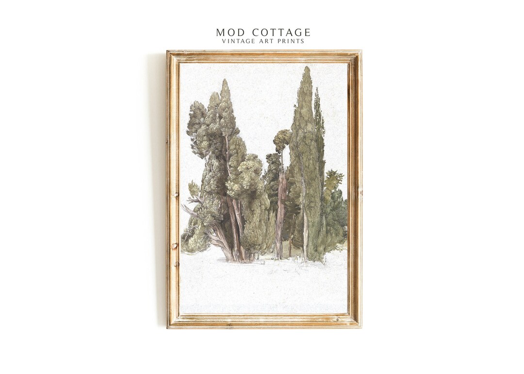 Vintage Tree Art Printable | Antique Forest Art | Neutral Print ...