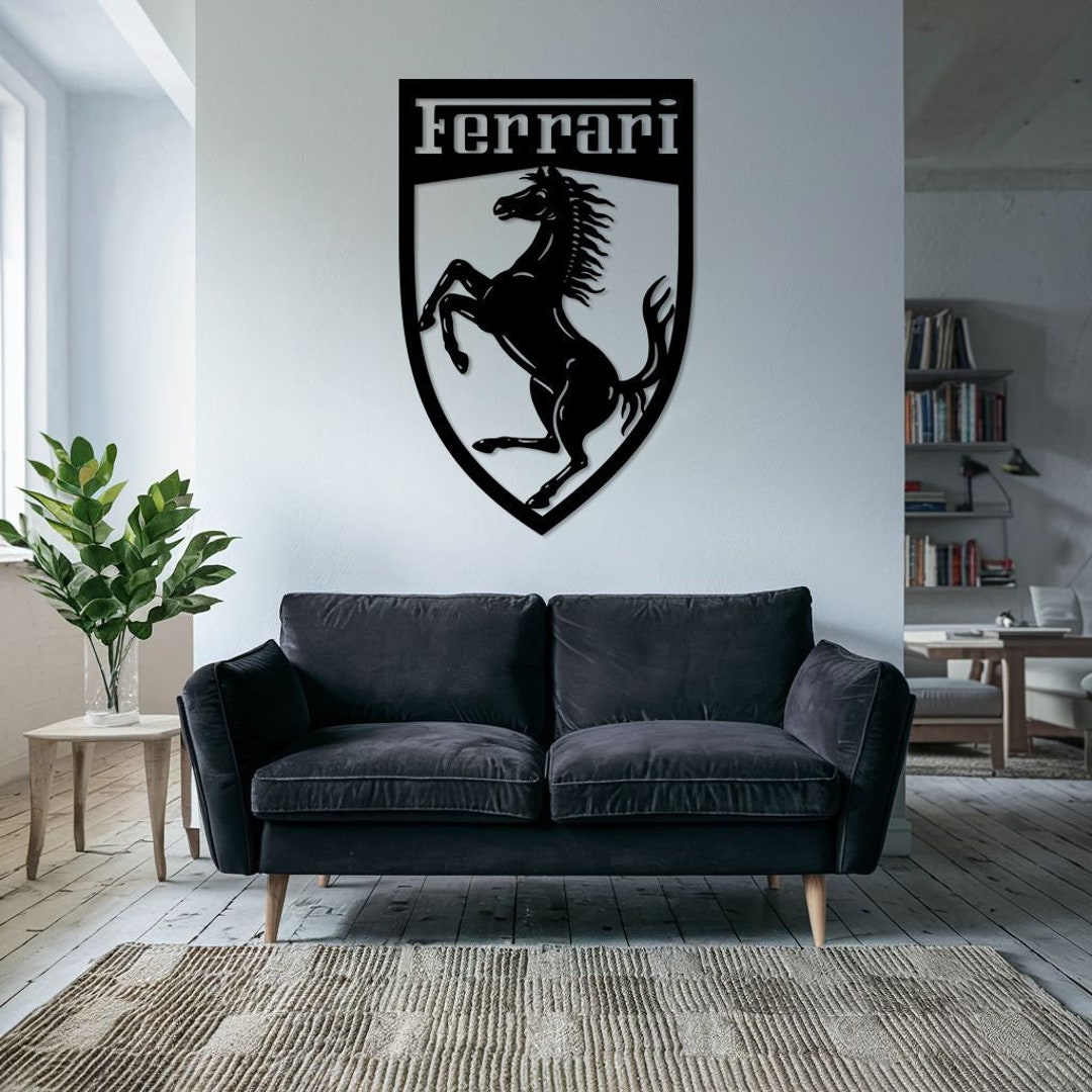 Ferrari Logo Wall Decor, Metal Ferrari Sign Wall Art, Metal Ferrari ...