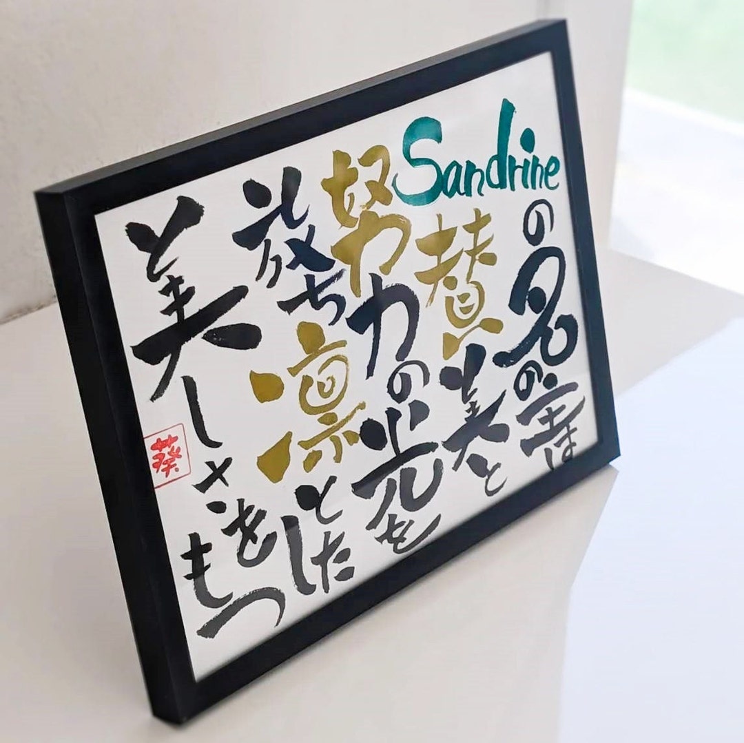 Personalized Kanji Calligraphy Art Japanese Name Meaning - Etsy