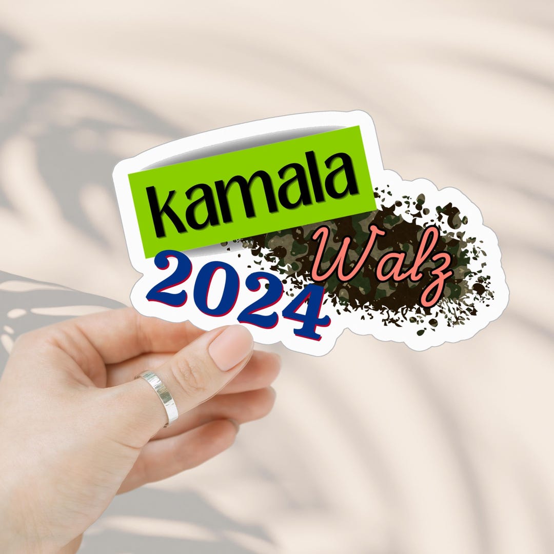 Kamala is Brat and Tim Walz is a Midwest Princess Kiss Cut Sticker ...