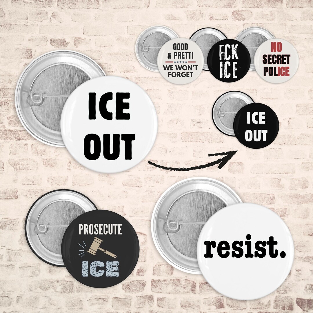 ICE Out Button Anti-ice Activist Pin, Abolish and Prosecute ICE ...