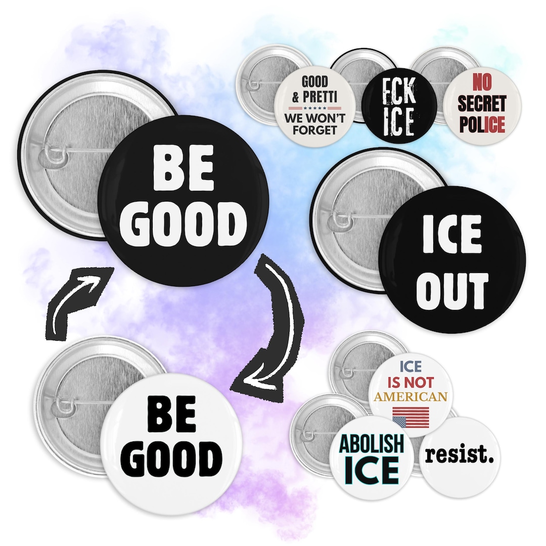 Anti-ice Protest Buttons, ICE Out for Good, Abolish ICE, Renee Good ...