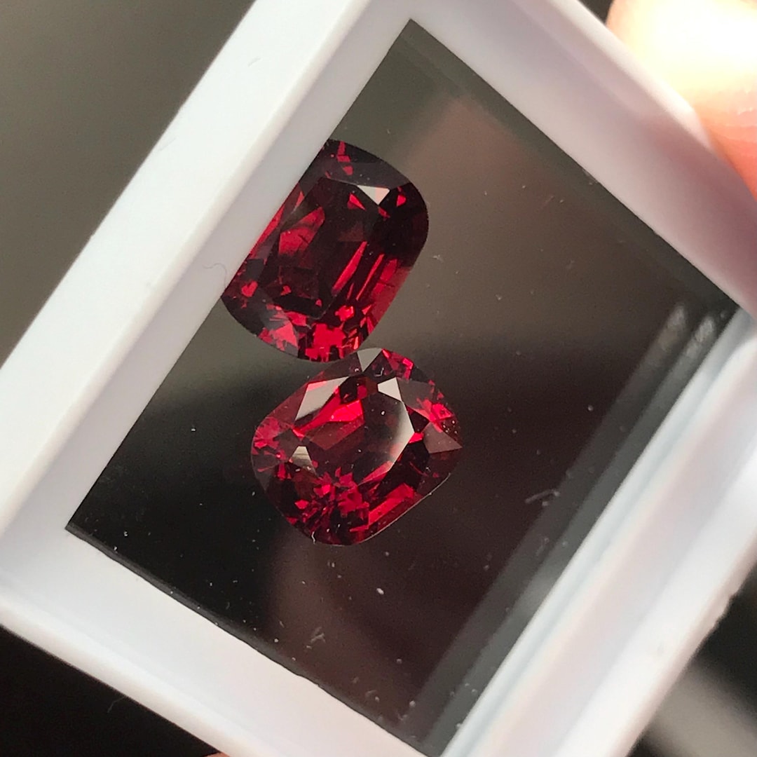 Natural Burmese Pigeon Blood Red Spinel Pair – 3.48ct Gemstone Pair - Etsy