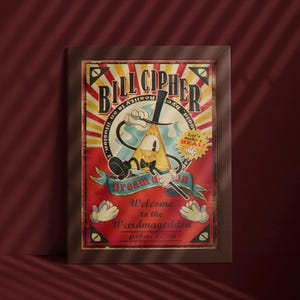 Bill Cipher Gravity Falls Poster: Weirdmageddon Vintage Wall Art - Etsy