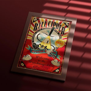 Bill Cipher Gravity Falls Poster: Weirdmageddon Vintage Wall Art - Etsy