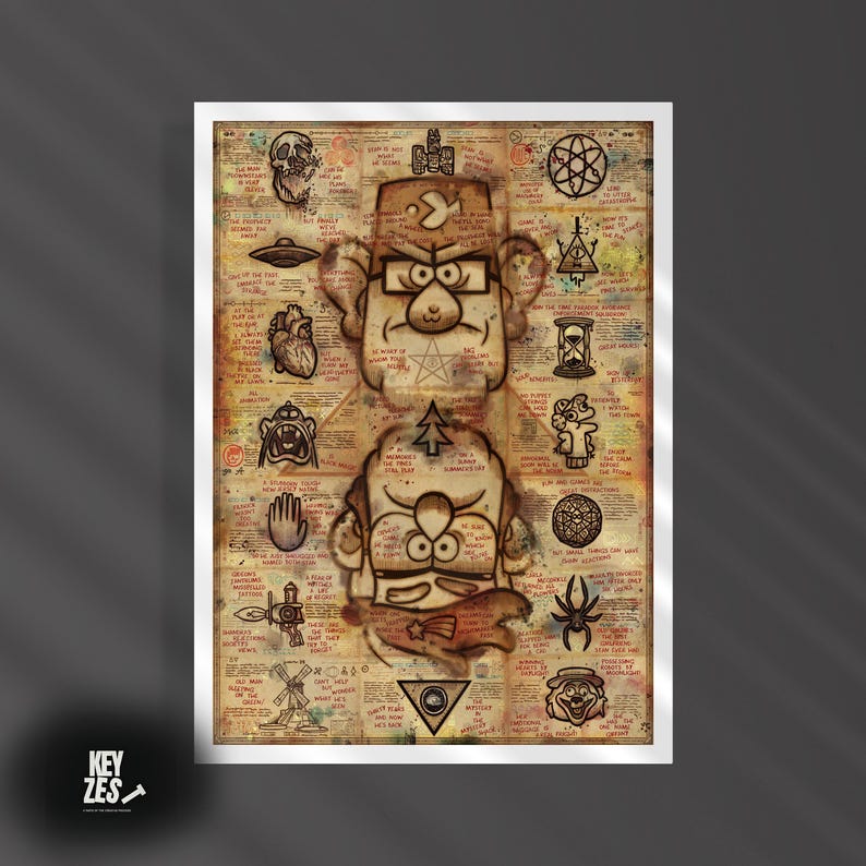Gravity Falls Poster, Bill Cipher Poster, Vintage Poster, Poster ...