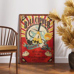 Bill Cipher Gravity Falls Poster: Weirdmageddon Vintage Wall Art - Etsy