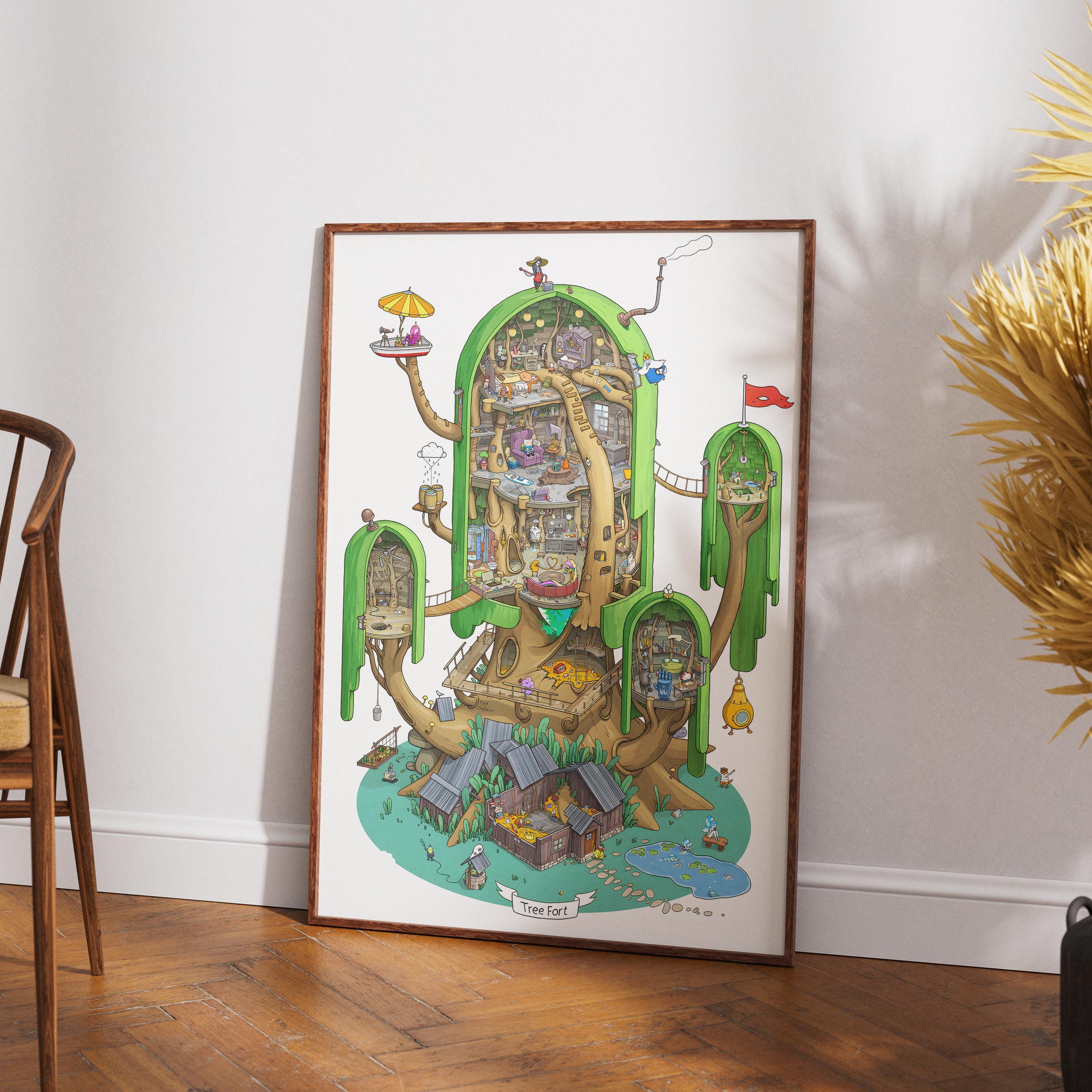 Adventure Time Poster: Treehouse Home Decor, Matte Art Print - Etsy