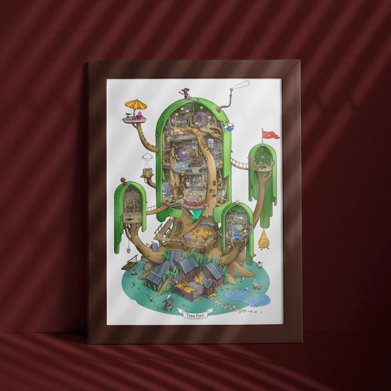 Adventure Time Poster: Treehouse Home Decor, Matte Art Print - Etsy