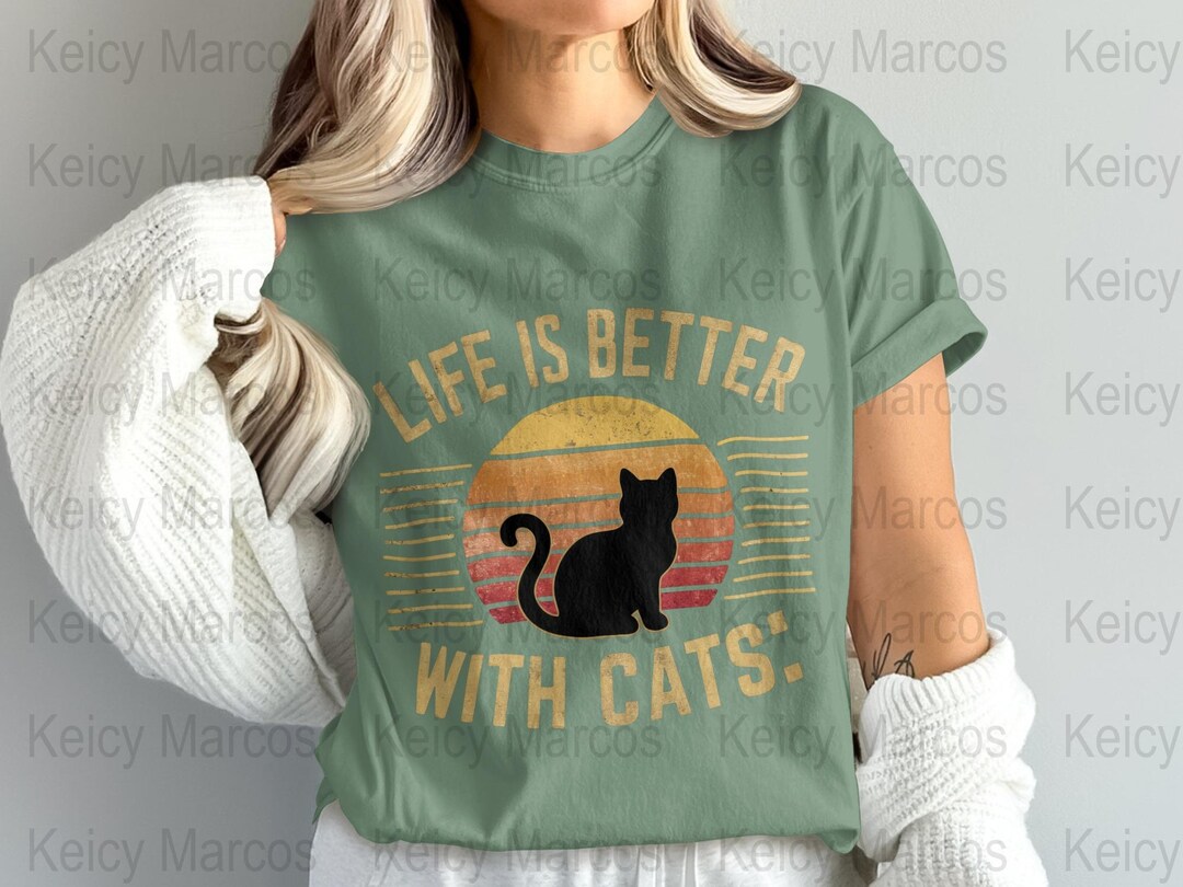 Vintage Cat Silhouette, Gift Cat Lovers, Digital PNG Image, Vintage ...