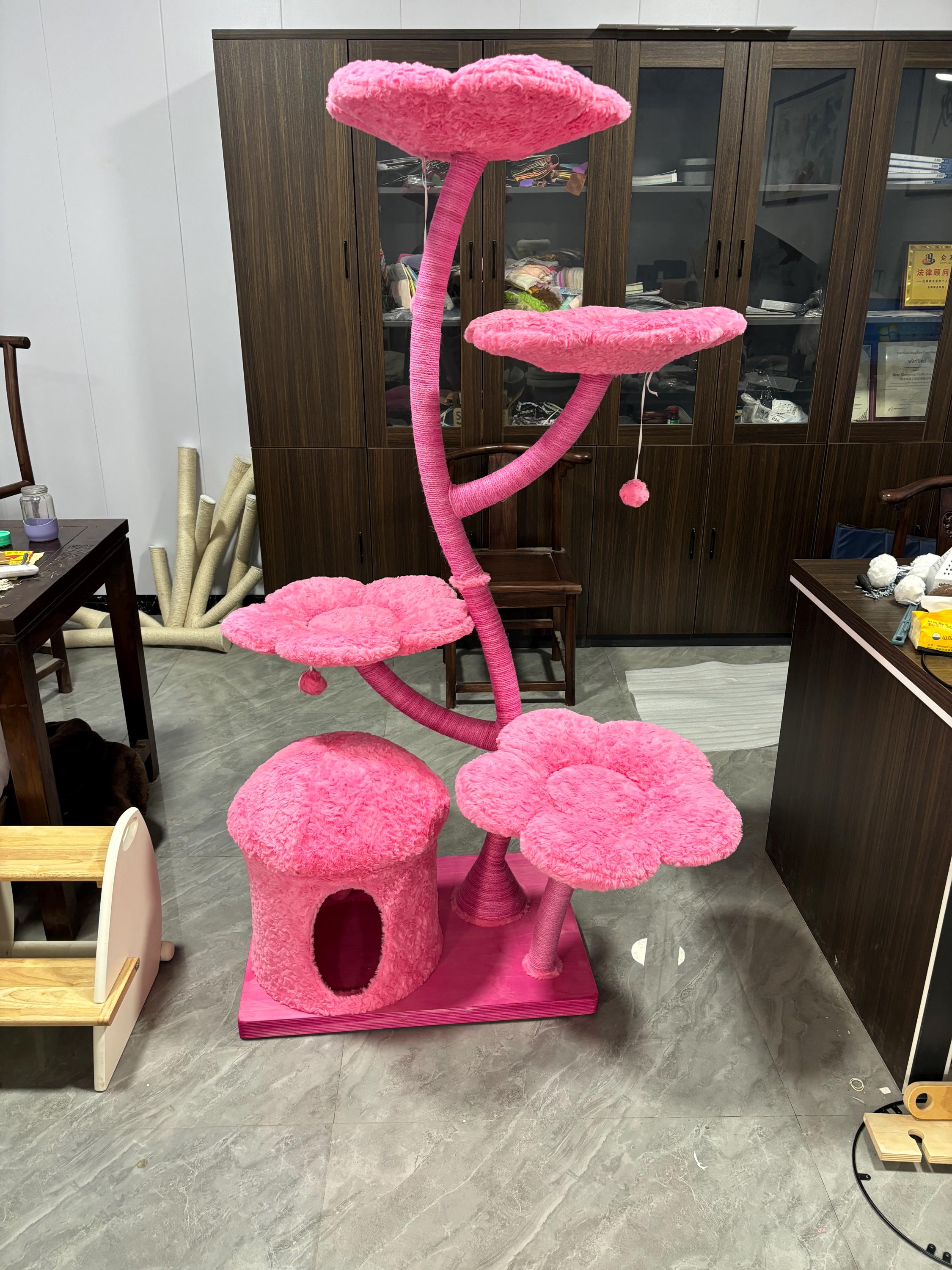 Flowers Cat Tree With Wood Base - Etsy