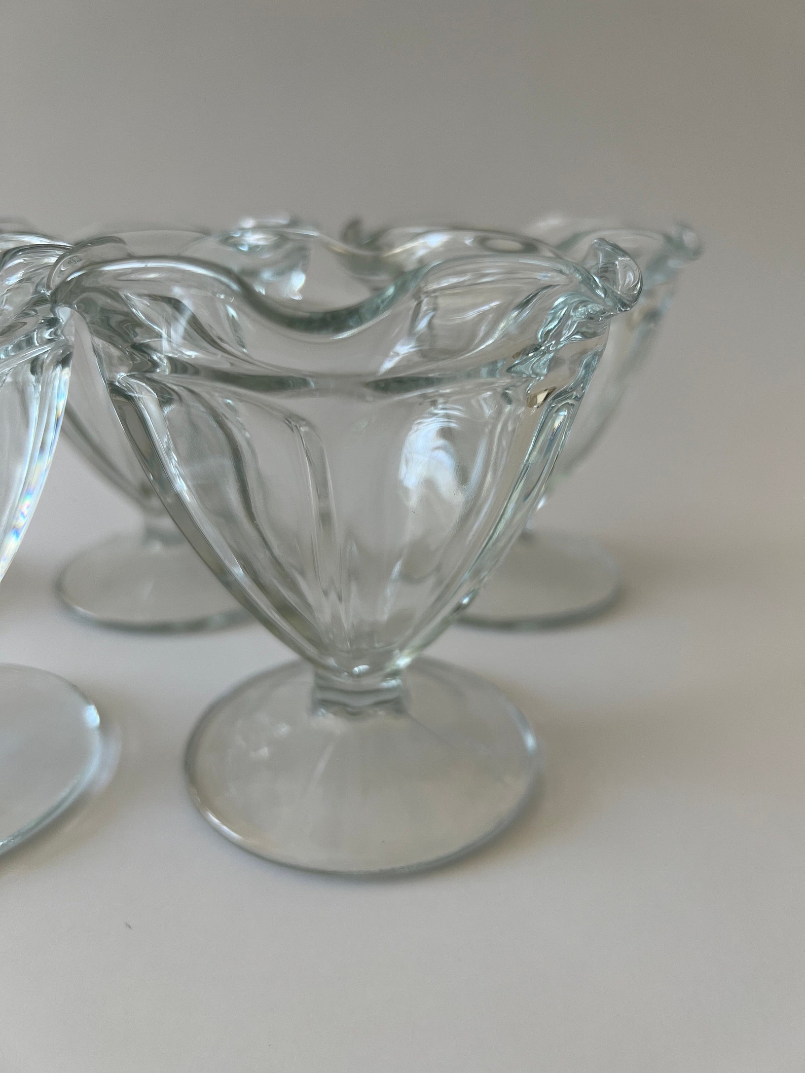 Vintage Libby Ice Cream Sundae Dessert Cups Clear Glass Tulip 4" 1950s ...