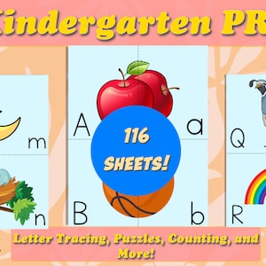 116-page Ultimate Kindergarten Prep Bundle: Reading, Writing, and Math ...