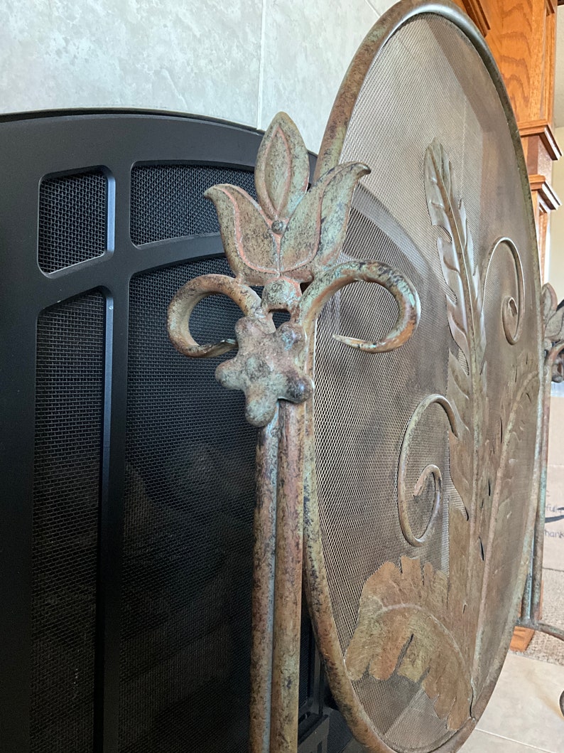 Palm Leaf Fireplace Screen - Etsy