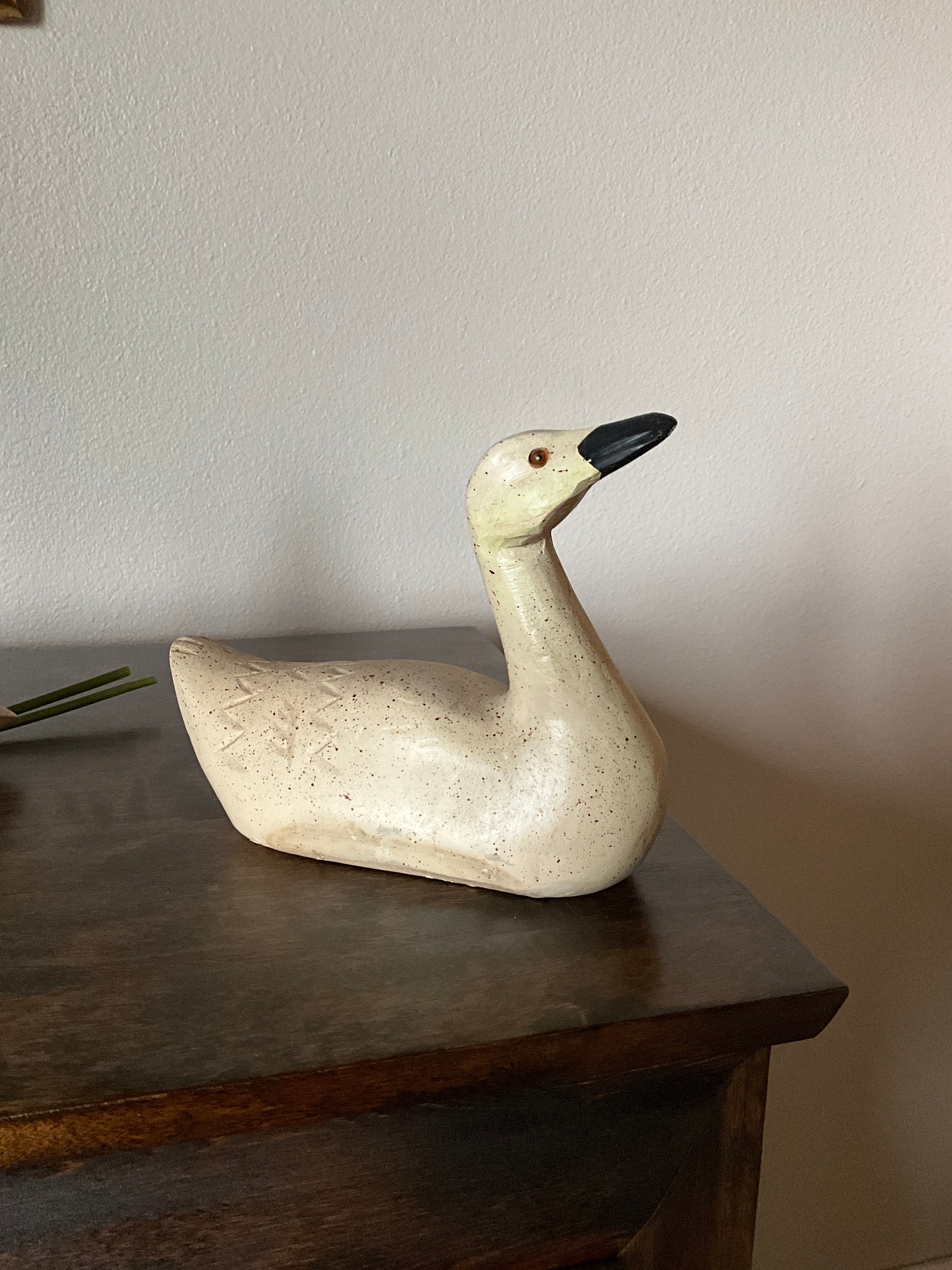 Vintage Primitive Hand-carved Swan Decoy Decor SET - Etsy