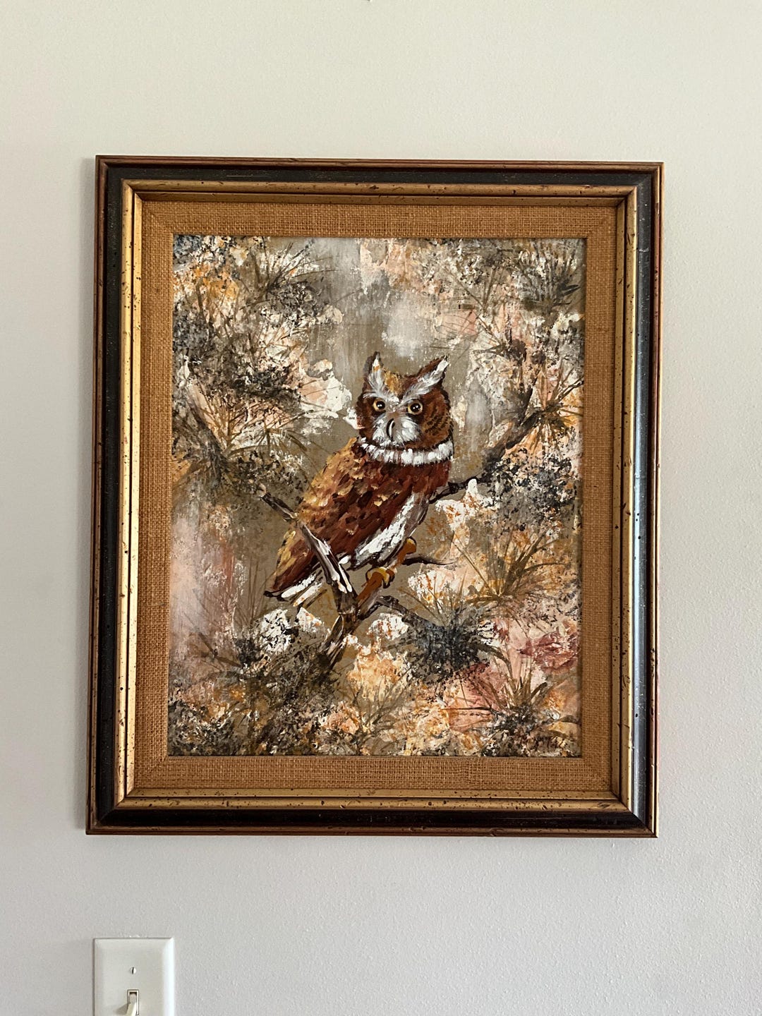 Thomas Pell Original Oil Painting “owl on Branch” - Etsy