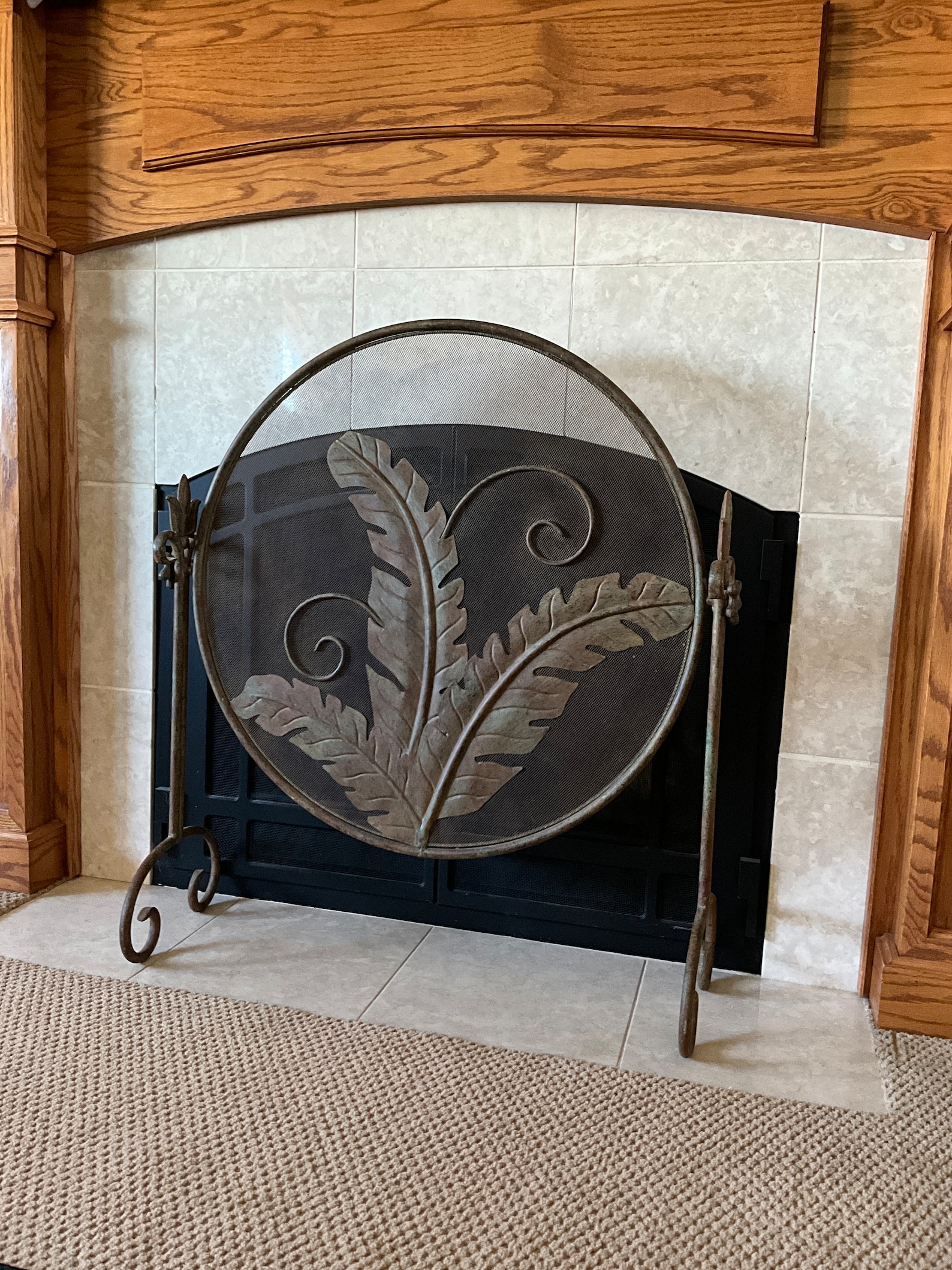 Palm Leaf Fireplace Screen - Etsy