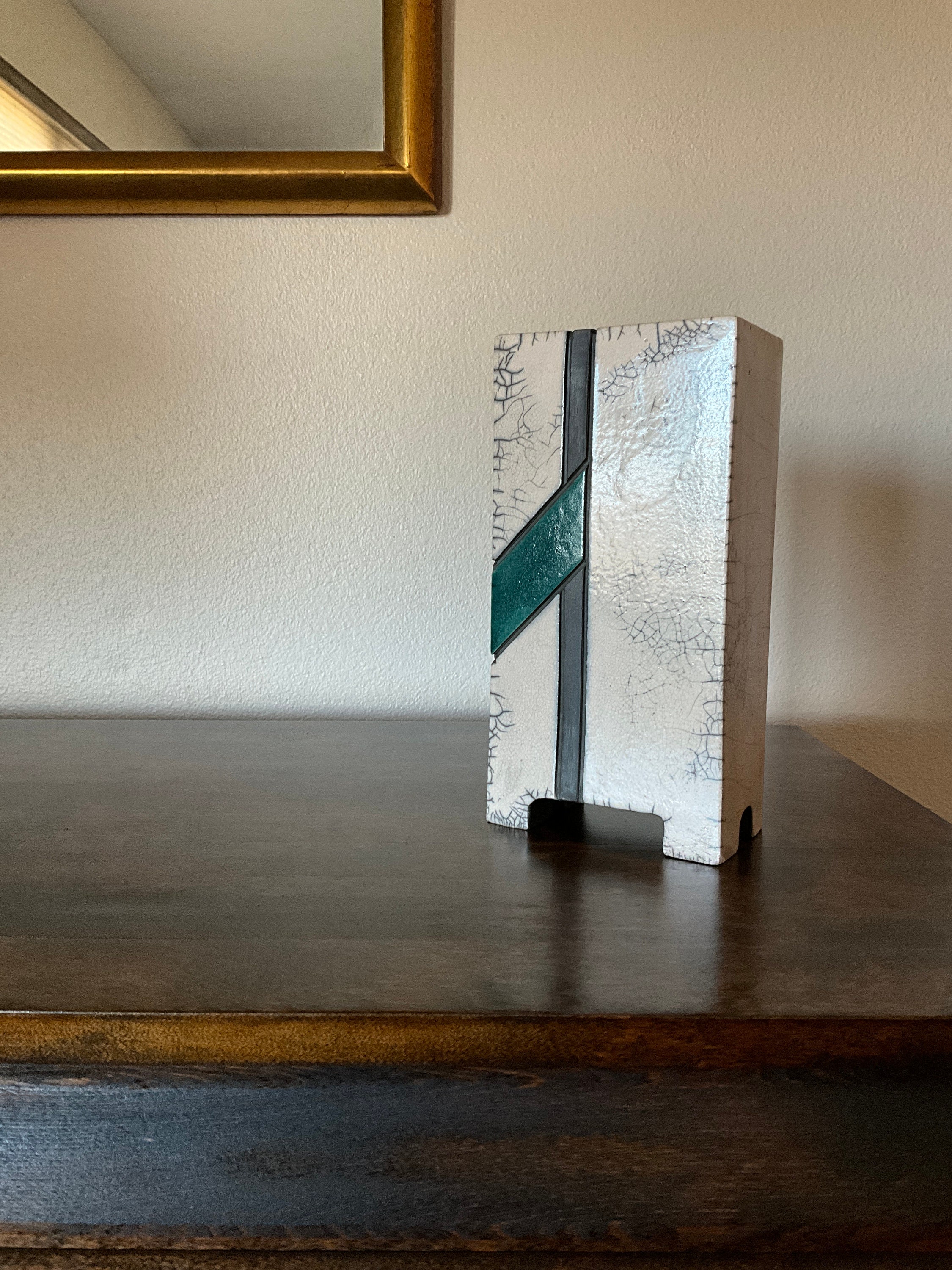 Geometric Raku Vase by Kathryn Allen - Etsy