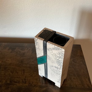 Geometric Raku Vase by Kathryn Allen - Etsy