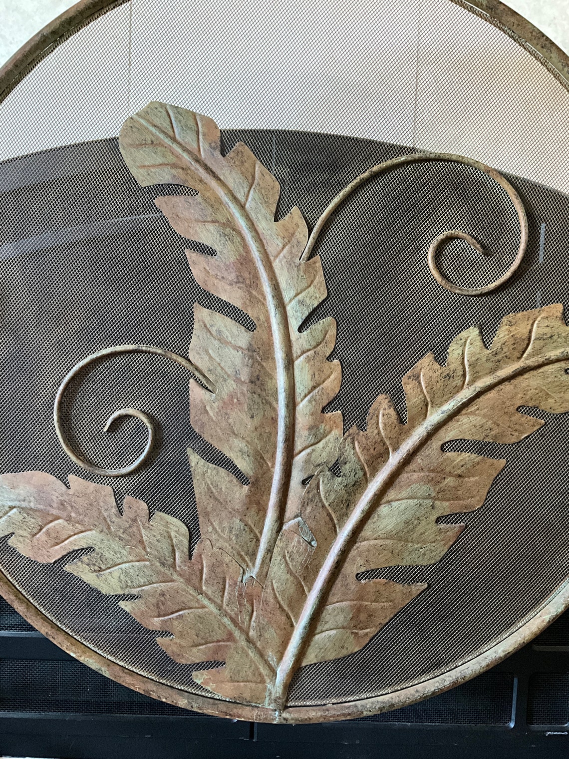 Palm Leaf Fireplace Screen - Etsy