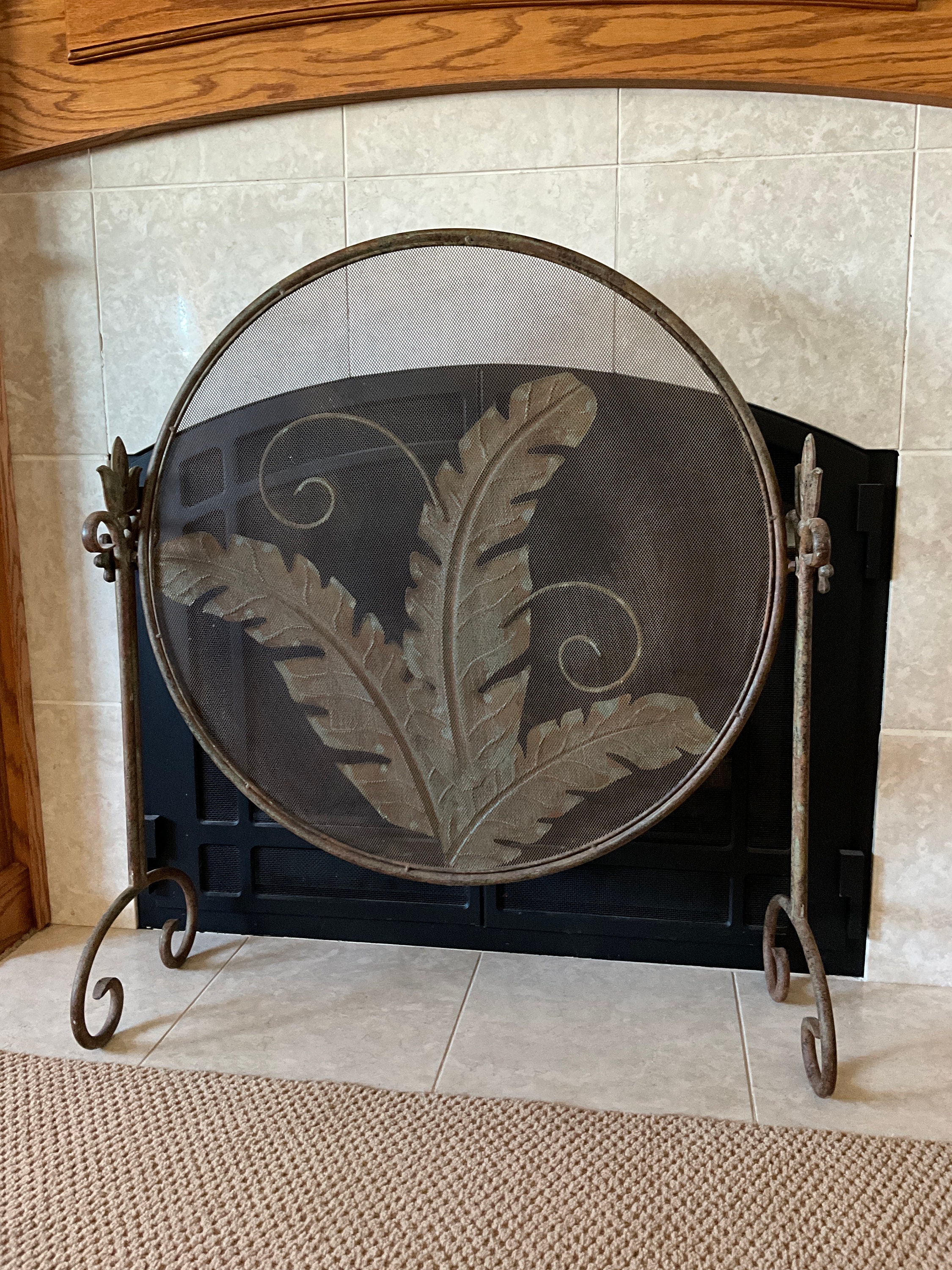 Palm Leaf Fireplace Screen - Etsy