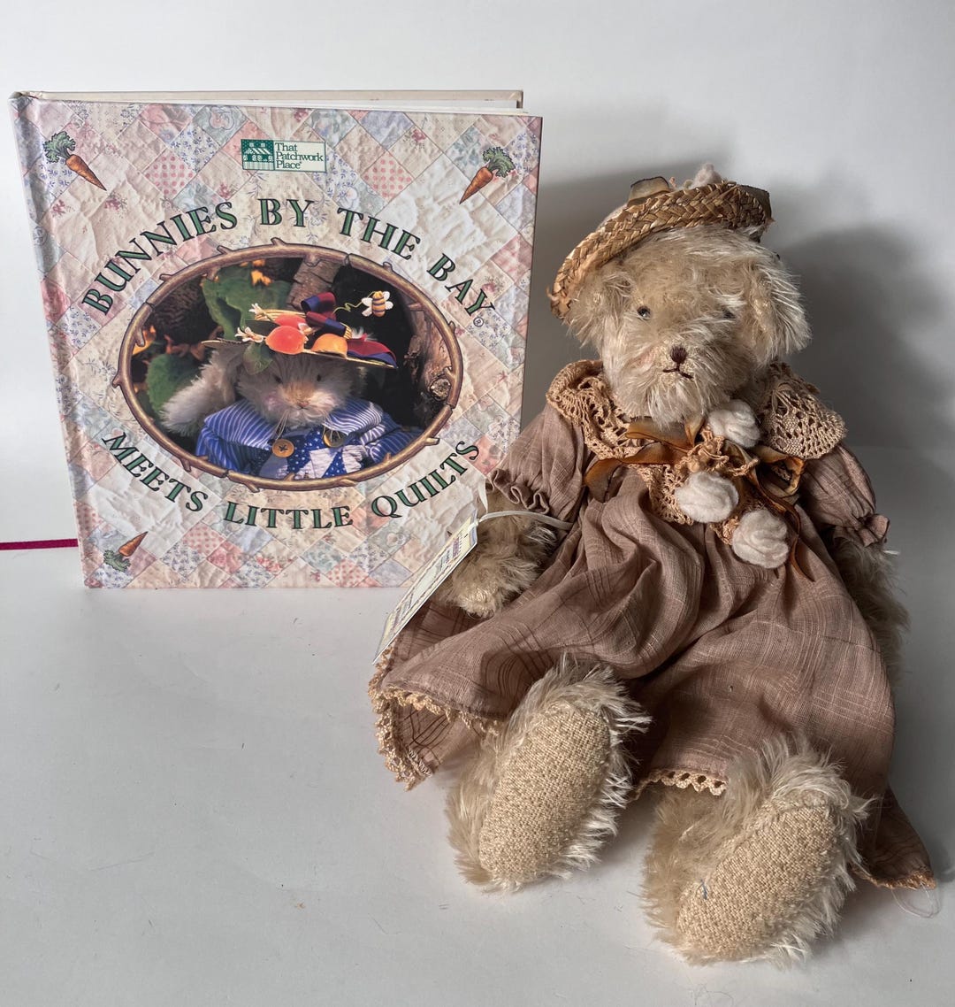 Vintage Bunnies by the Bay Alice Bumble Mohair Bear With Quilting Book ...