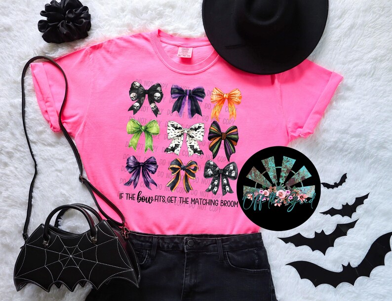 If the Bow Fits, Get the Matching Broom PNG File Preppy Halloween Bow ...