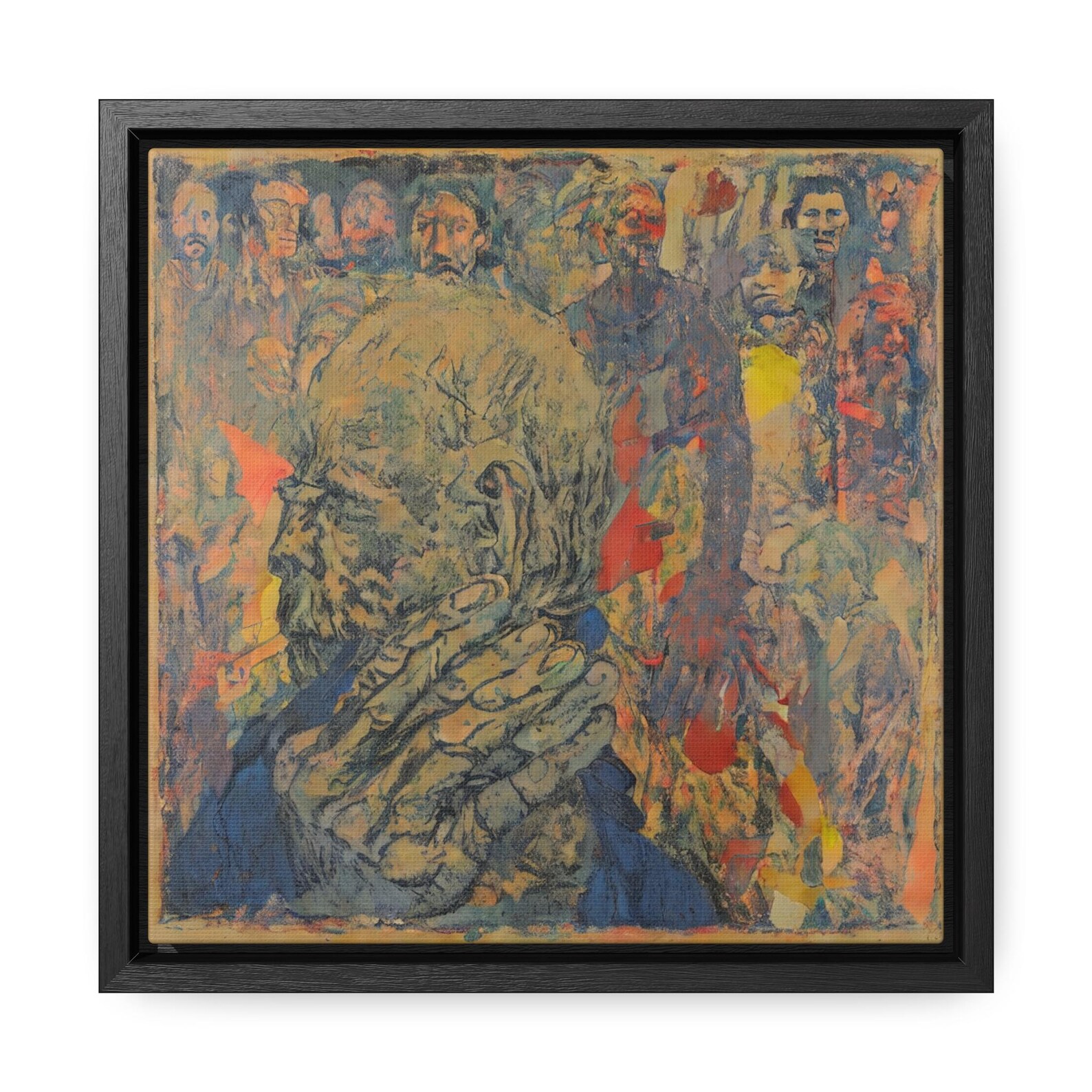 Evocative Abstract Figure Canvas Print Contemporary Expressionist Art ...