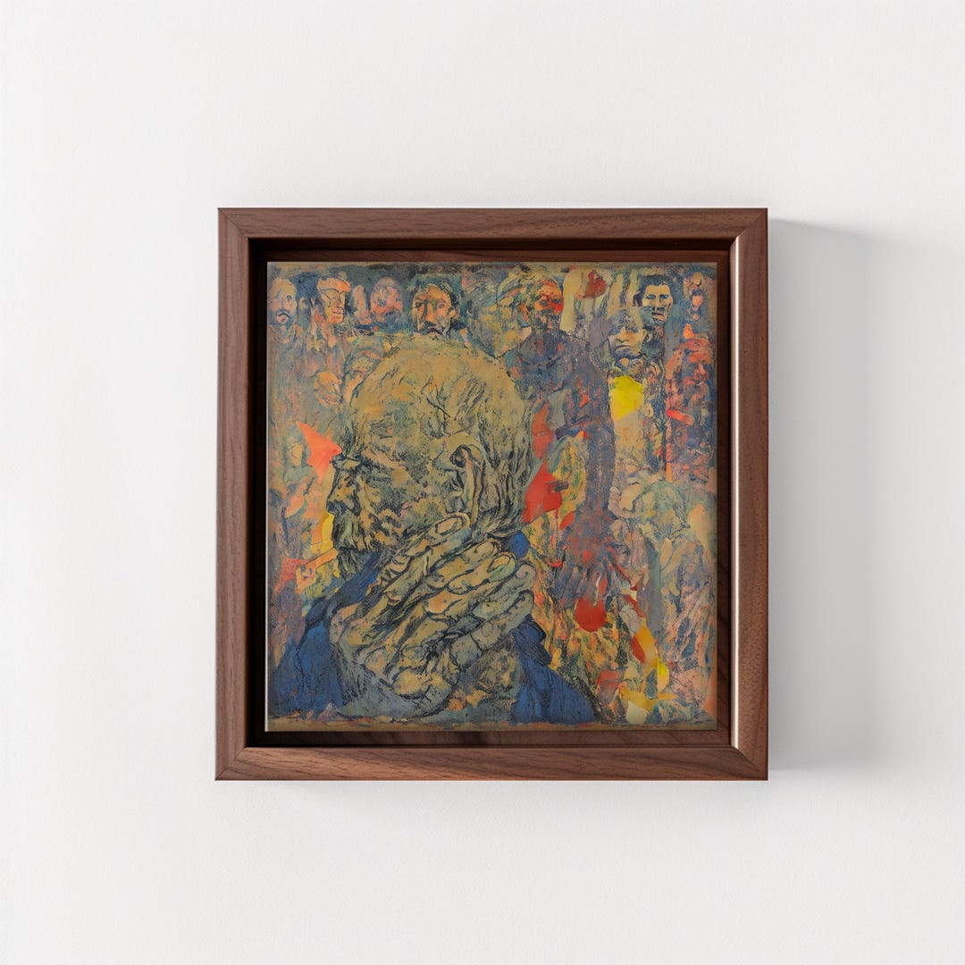 Evocative Abstract Figure Canvas Print Contemporary Expressionist Art ...