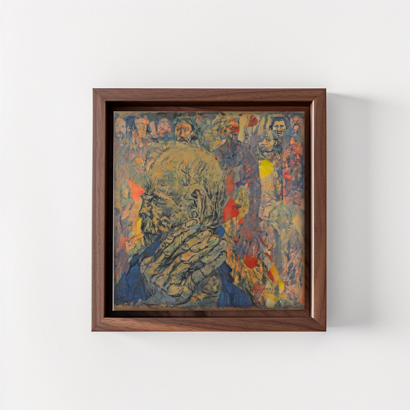 Evocative Abstract Figure Canvas Print Contemporary Expressionist Art ...