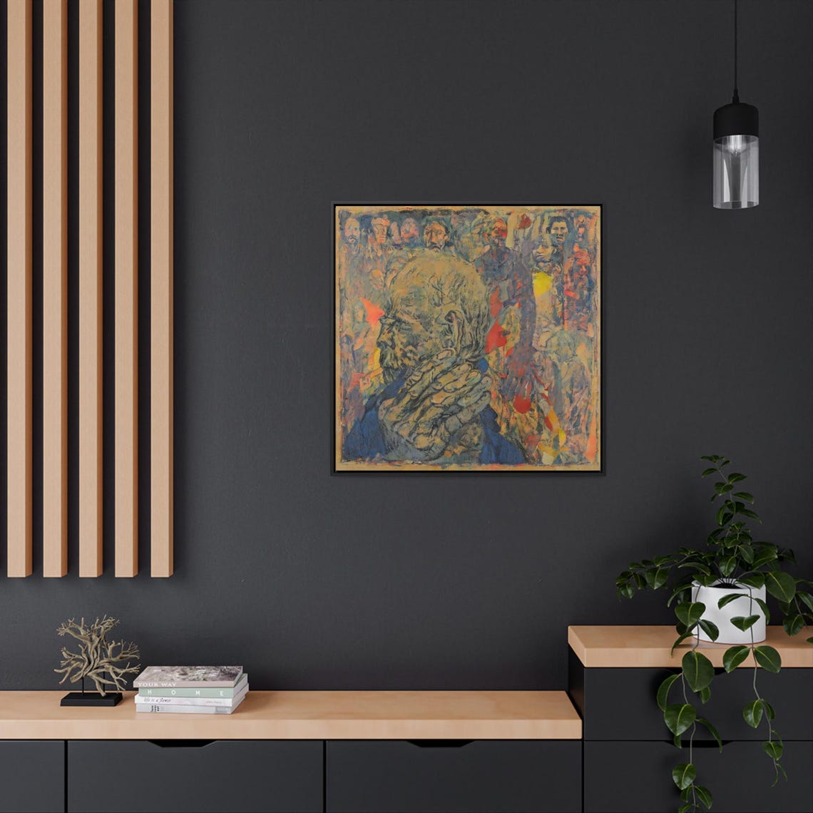 Evocative Abstract Figure Canvas Print Contemporary Expressionist Art ...