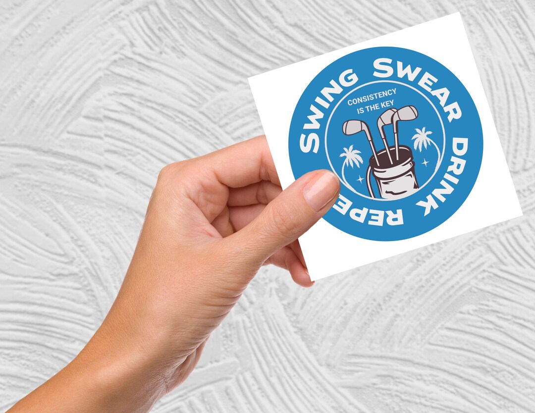 Guys Gift Sticker for Golfer Die Cut Round Sticker for Laptop Sticker ...