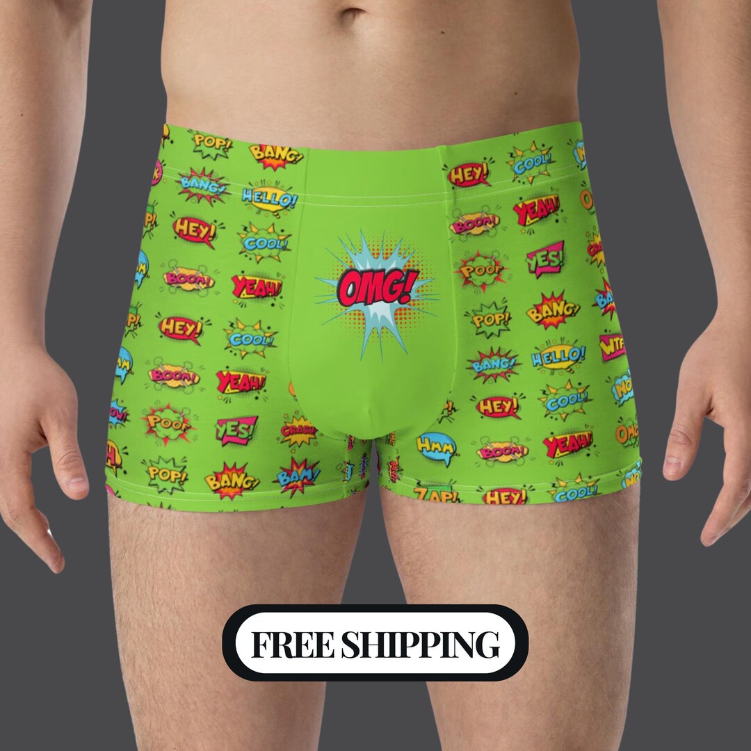 Bright Colorful Superhero Comic Design Boxer Brief Gift Idea for Men ...