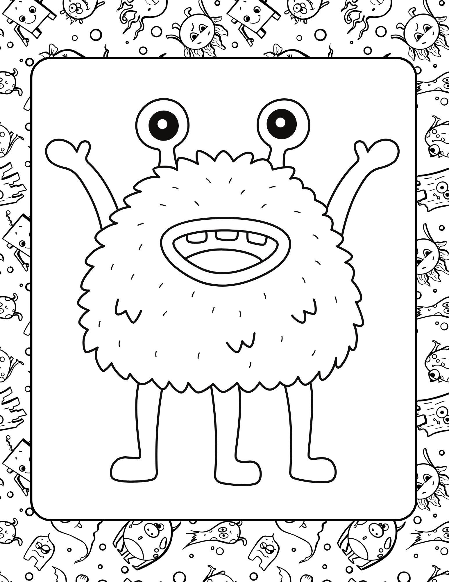 Monster Coloring Pages for Kids | 25 Printable Fun Art Sheets PDF ...