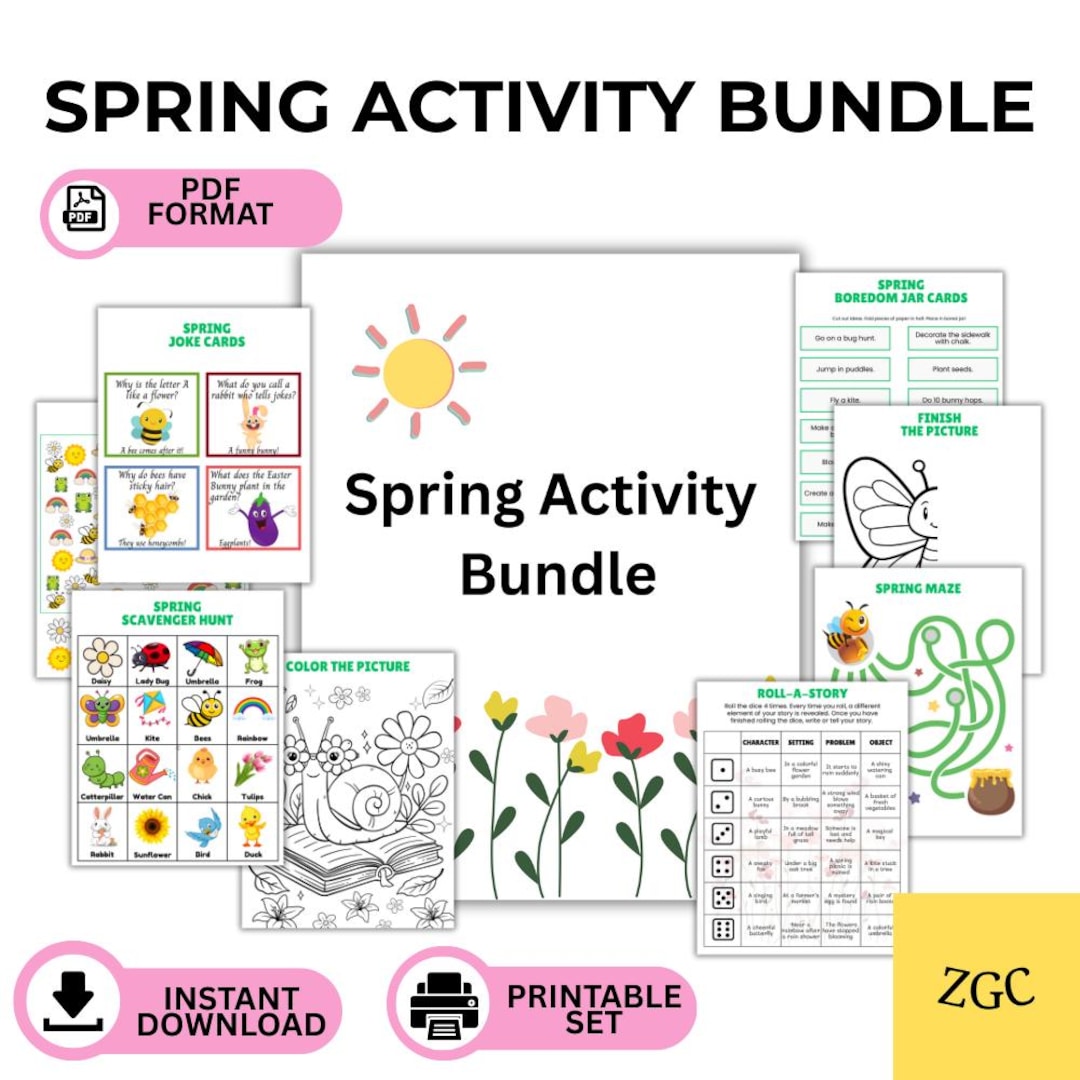 Spring Activity Pack Printable | Preschool Spring Worksheets | Fine ...