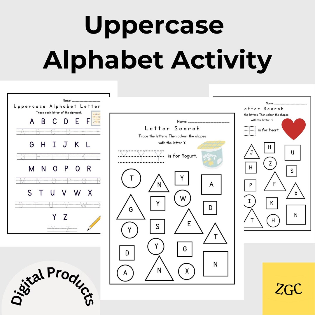 Uppercase Letter Tracing Worksheets | Alphabet Recognition & Coloring ...