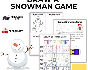 Roll-a-snowman Printable Game | A4 Winter Drawing Activity for Kids ...