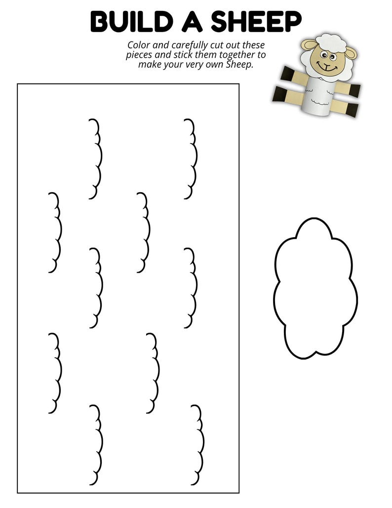 Buy Sheep Craft Printable | Build a Sheep Activity | Cut and Paste Farm ...