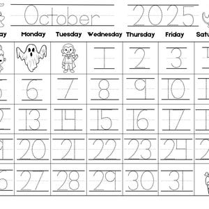 2025 Kids Traceable Calendar Printable | Fine Motor Skills Activity ...