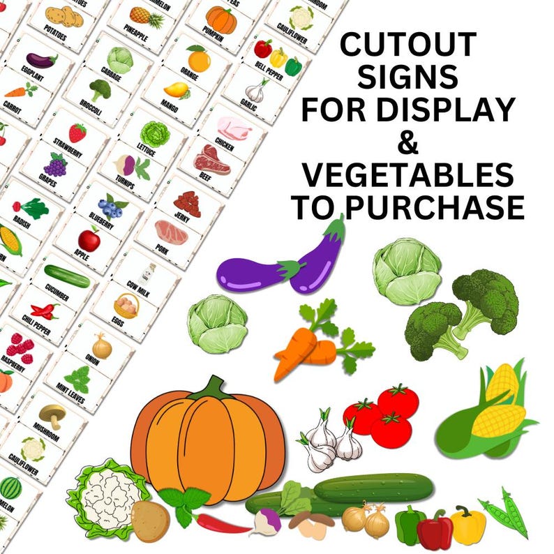 Farmers Market Dramatic Play Printable Set for Kids, Pretend Play ...