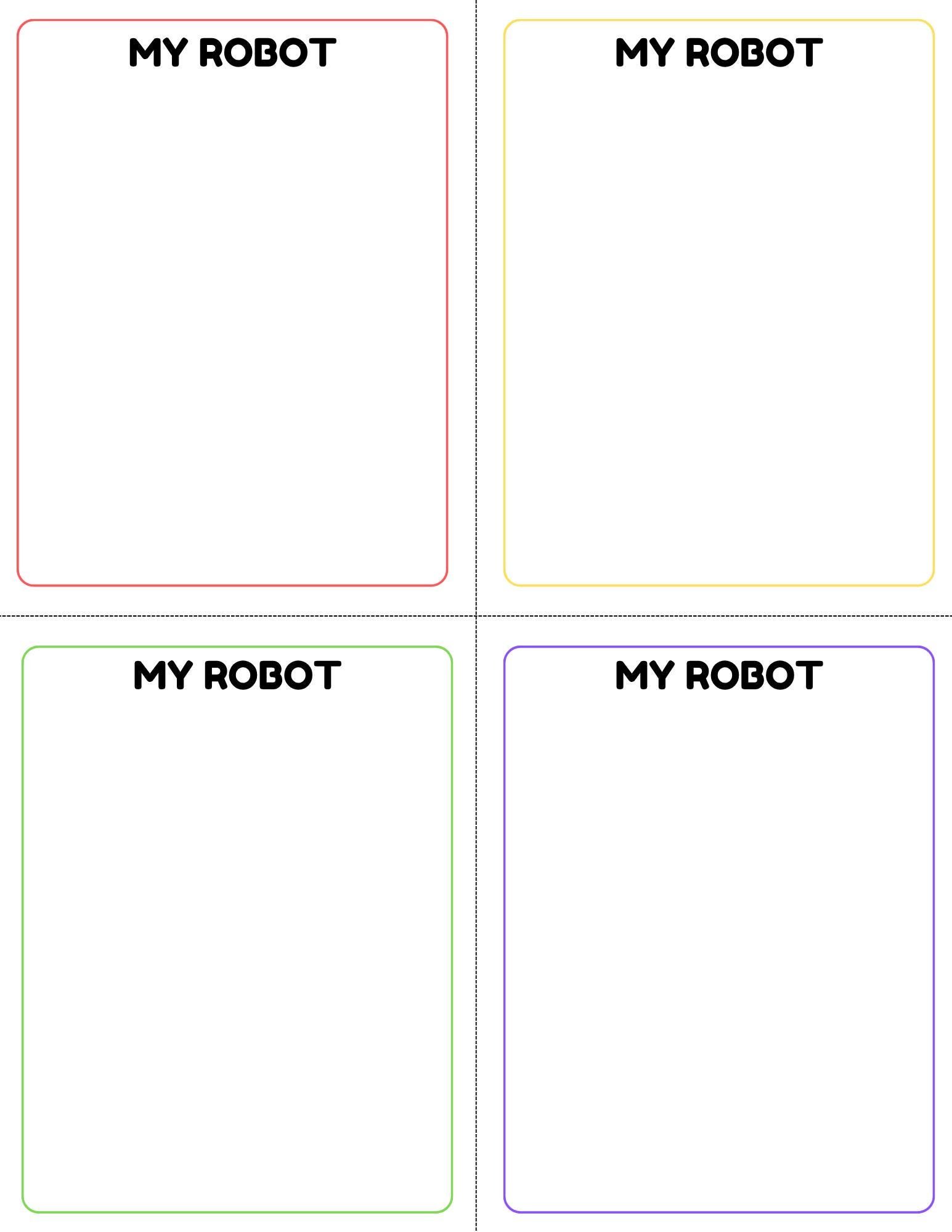 Roll and Draw a Robot Game | Fun Printable Robot Activity for Kids ...
